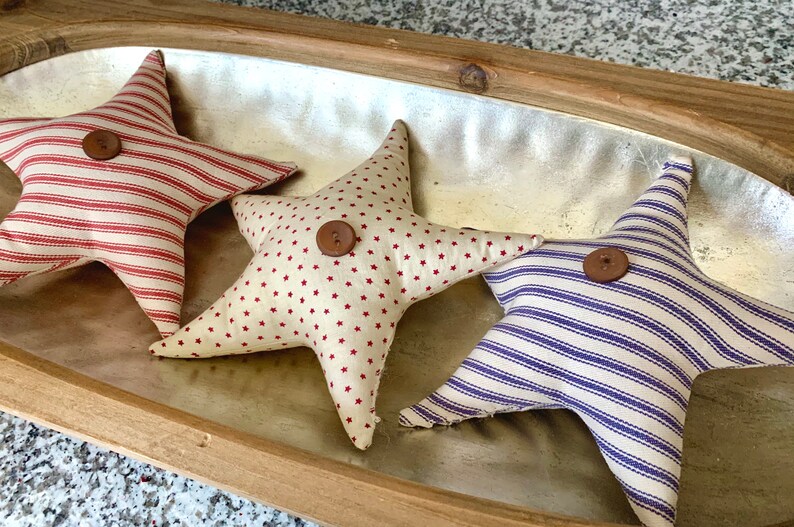 Fabric Stars Farmhouse Stuffed Stars 4th of July Decor Star - Etsy