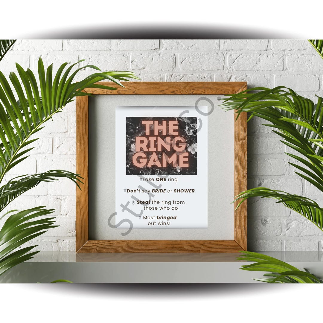 The Ring Game Sign – Bridal Shower Printable Game – Boho Wedding ...