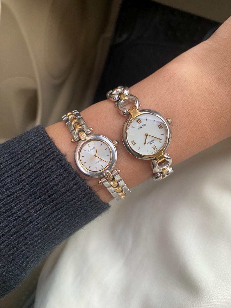 Vintage Seiko Ladies Watches ; Lucent and Excelline Two-tone Gold ...