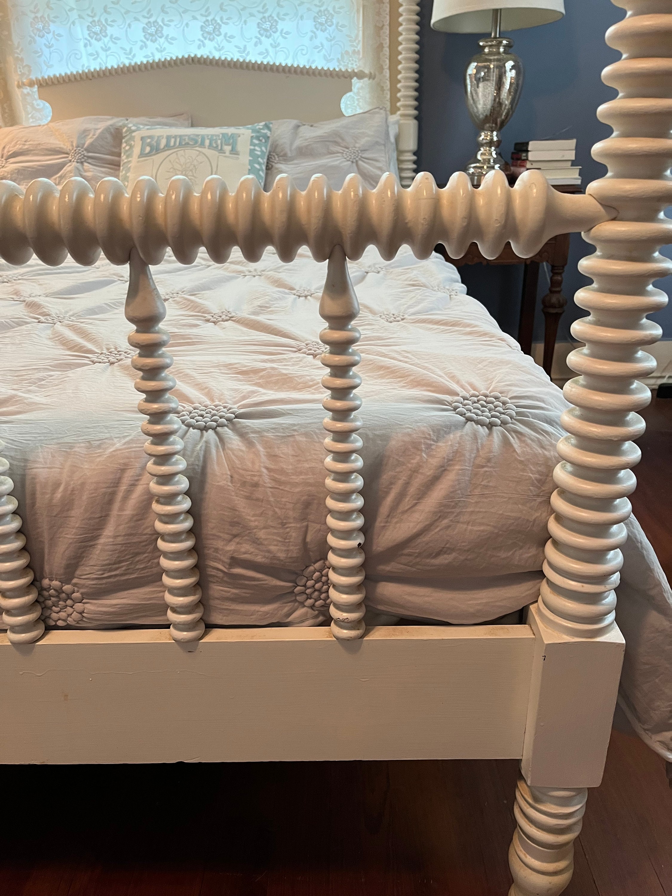 Antique Spool Bed Full Size White Spool Bed Wood Rails - Etsy