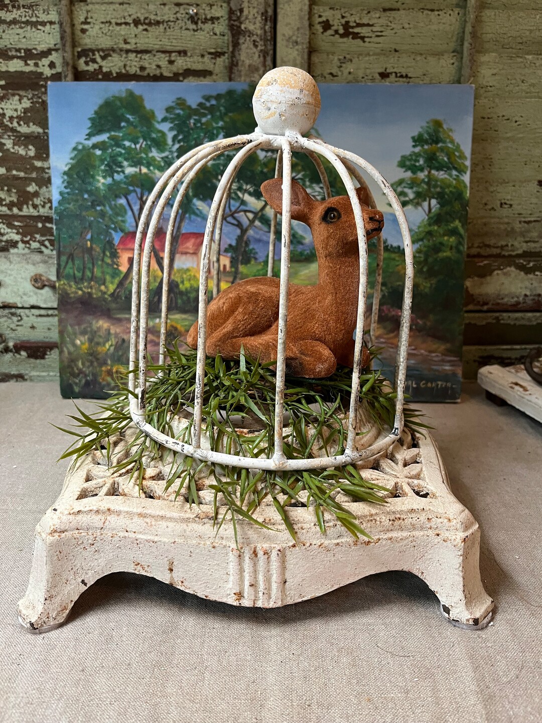 Iron Cloche, 8 Tall, Display Cloche. Iron Dome, Rustic Display, Holiday ...