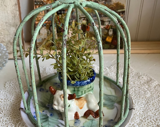 Six Inch Green Iron Cloche, Small Iron Cloche, Display Cloche - Etsy