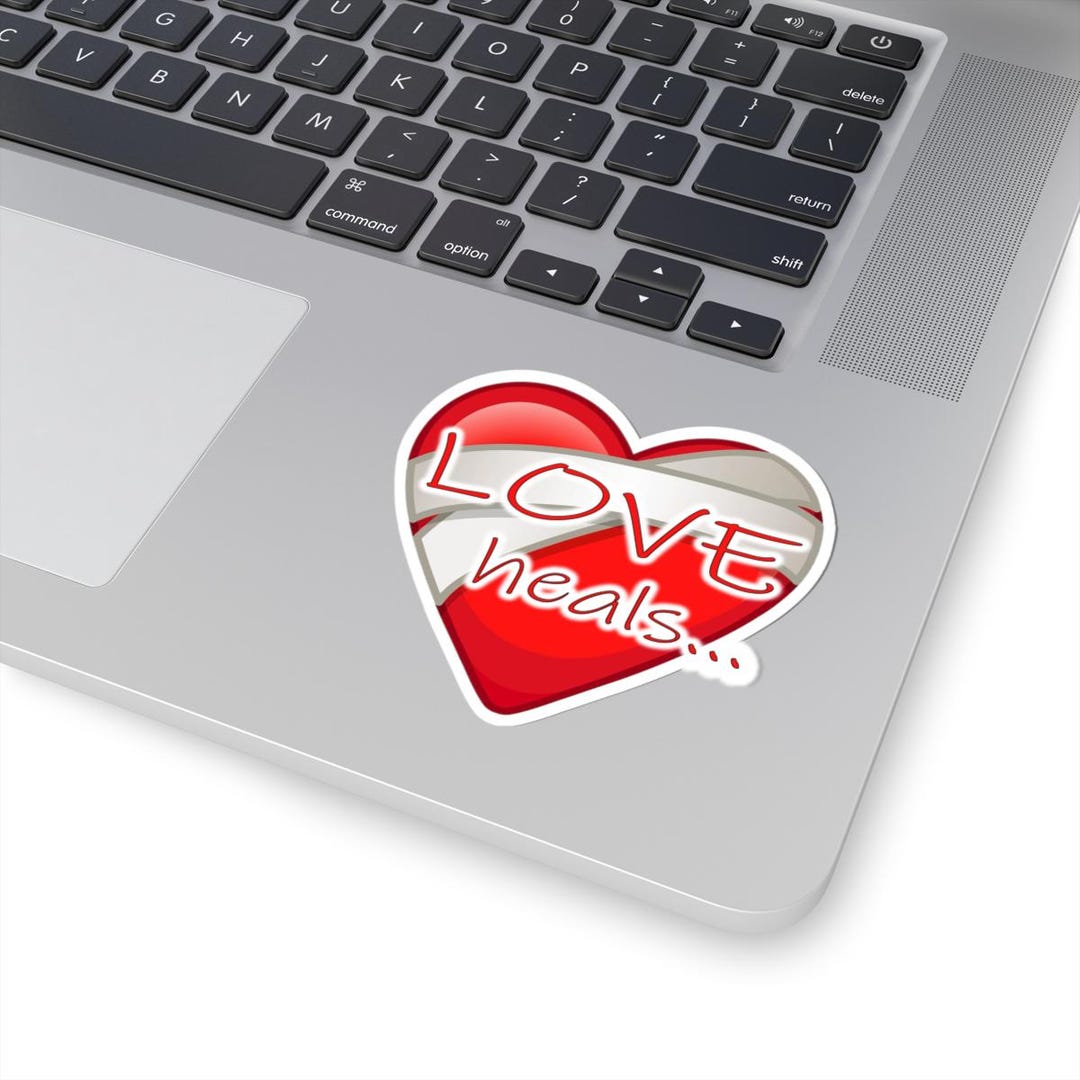 Heartfelt Healing Self-love Sticker, Love Heals Kiss Cut Sticker, Heart ...