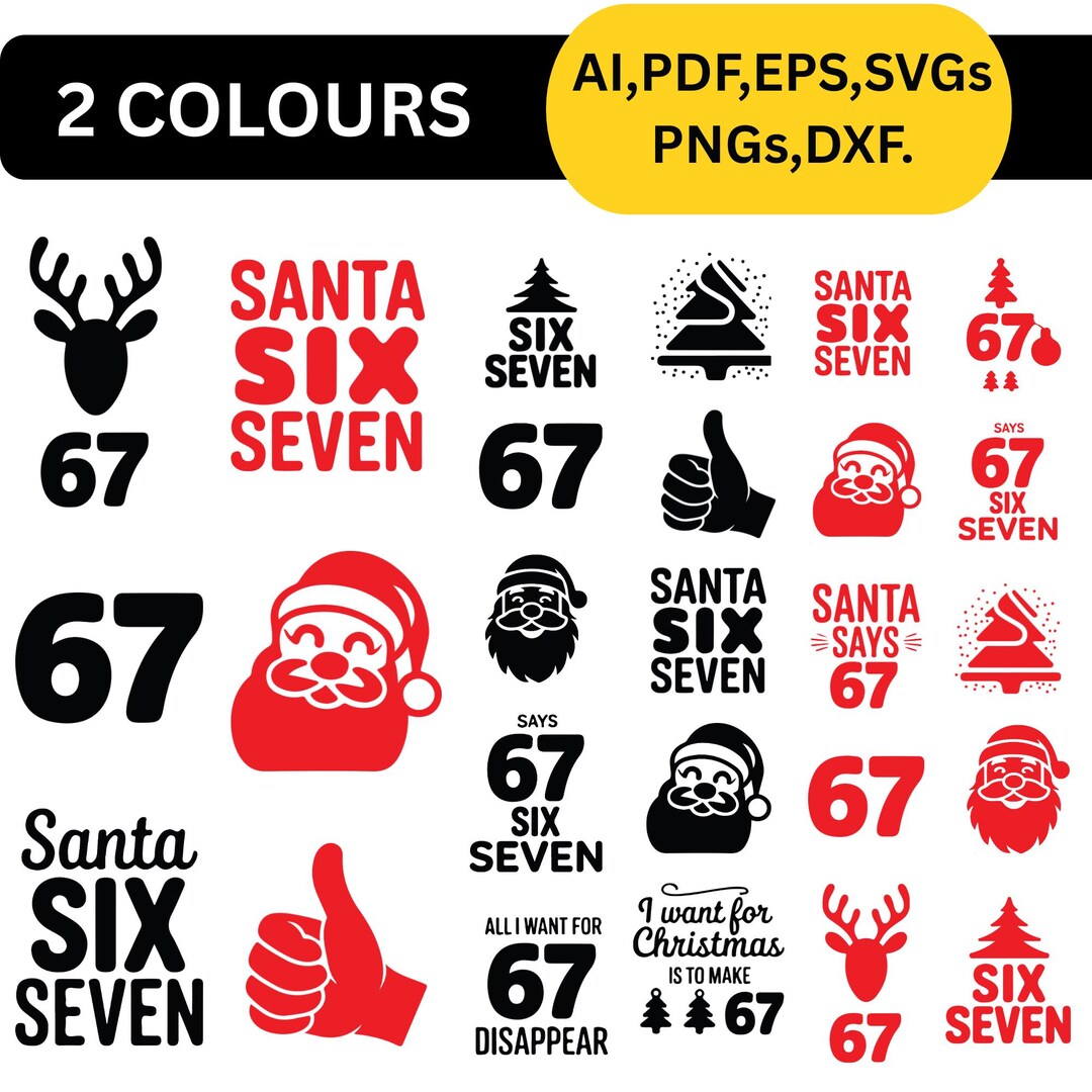 Funny 6 7 Christmas Meme SVG, Santa, Christmas Tree (digital Download ...