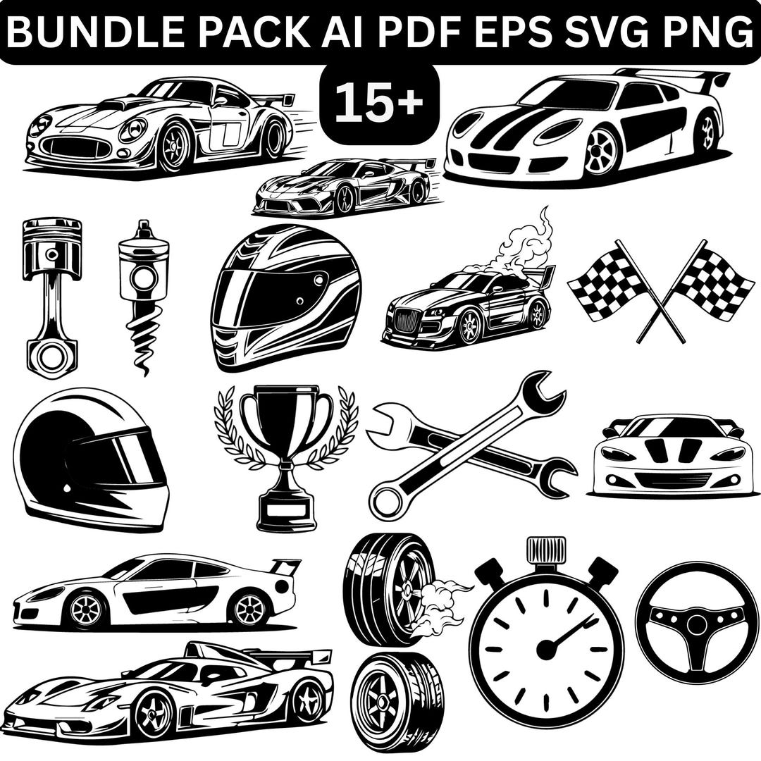 Formula 1 SVG Bundle: Racing Car Clipart, F1 Drivers & Tracks (digital ...