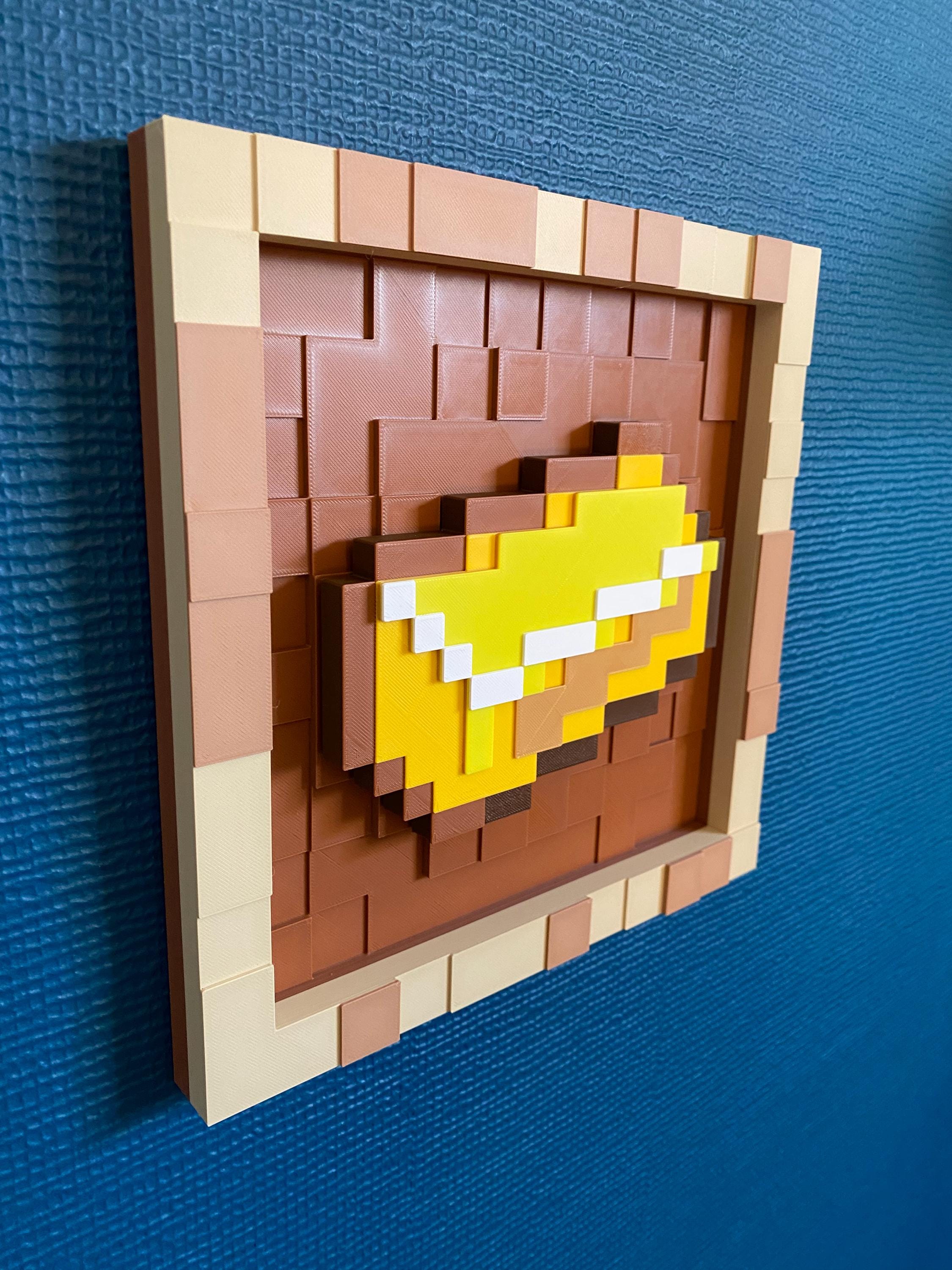 Magnetic Item Frame, Gold Ingot, Pixel Art, Gamer Gift, Decoration ...