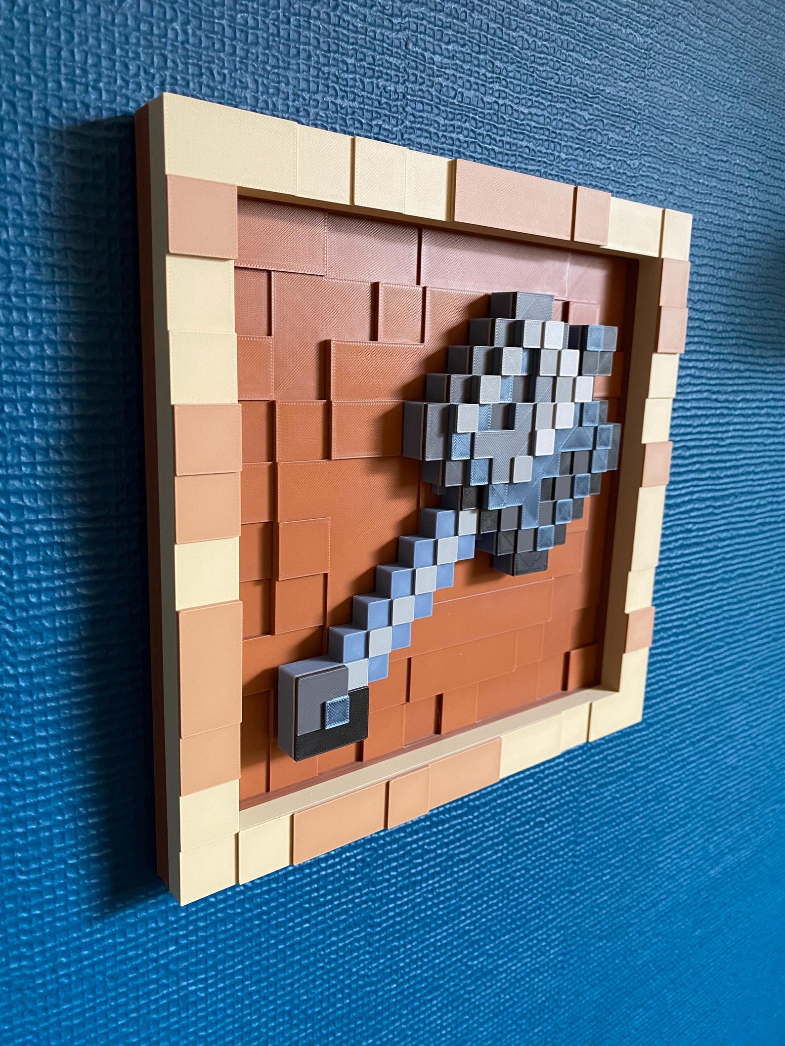 Magnetic Item Frame, Mace, Pixel Art, Gamer Gift, Decoration, Spinable ...