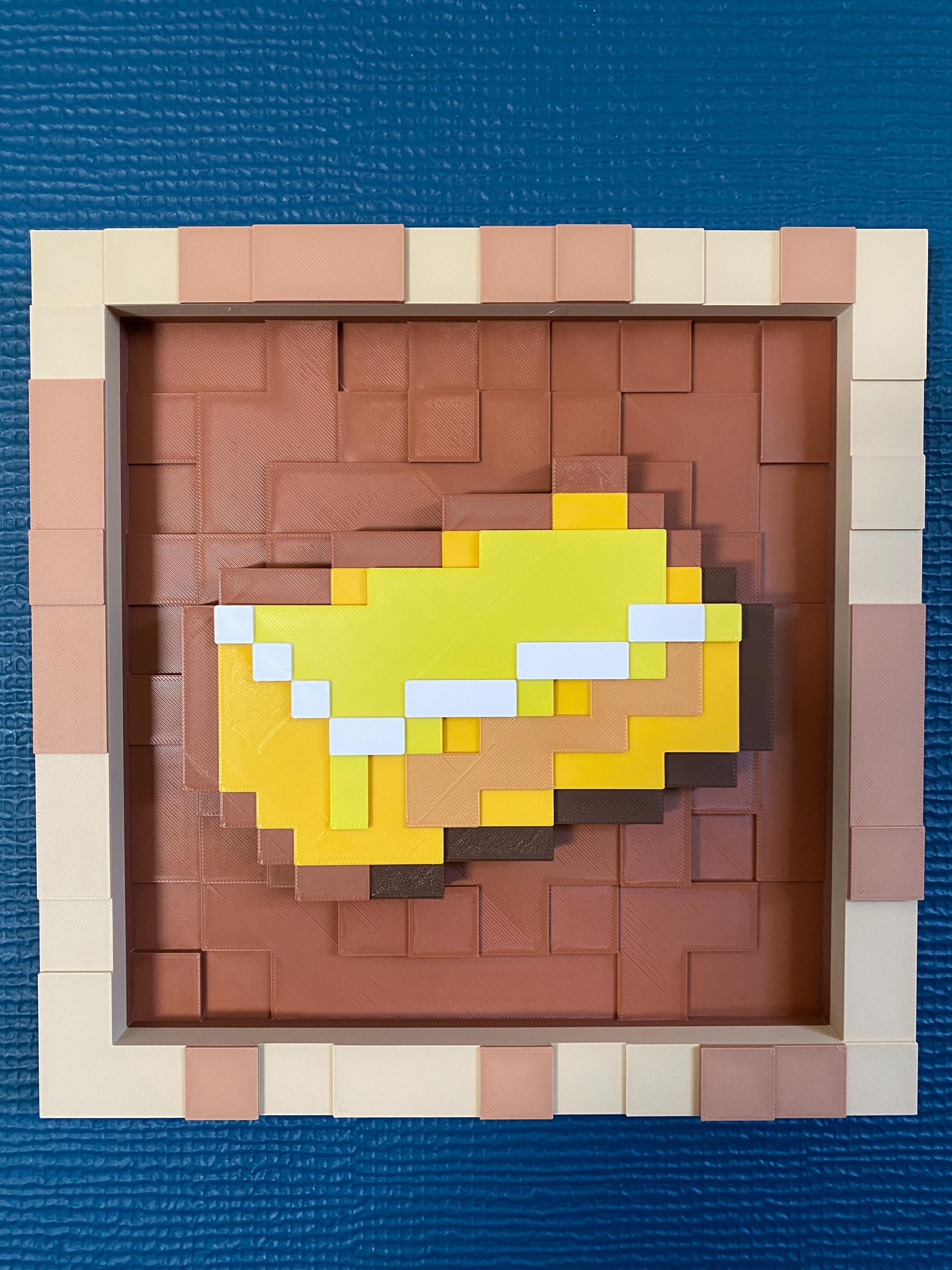 Magnetic Item Frame, Gold Ingot, Pixel Art, Gamer Gift, Decoration ...