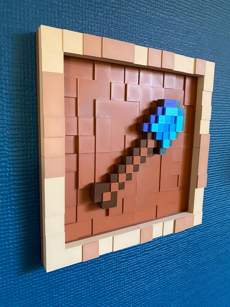 Magnetic Item Frame, Diamond Shovel, Pixel Art, Gamer Gift, Decoration ...
