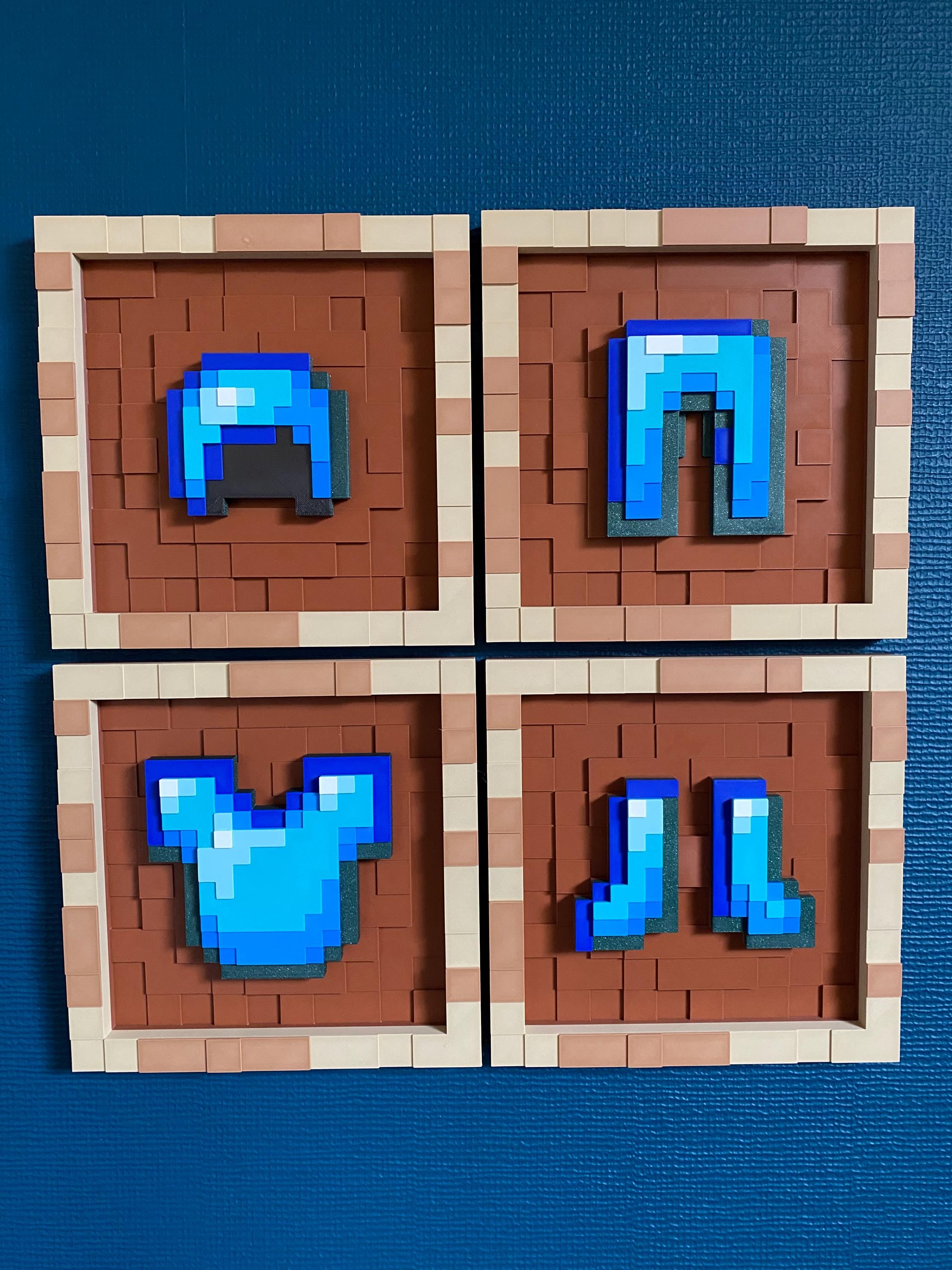 Magnetic Item Frame, Diamond Armor, Pixel Art, Gamer Gift, Decoration ...