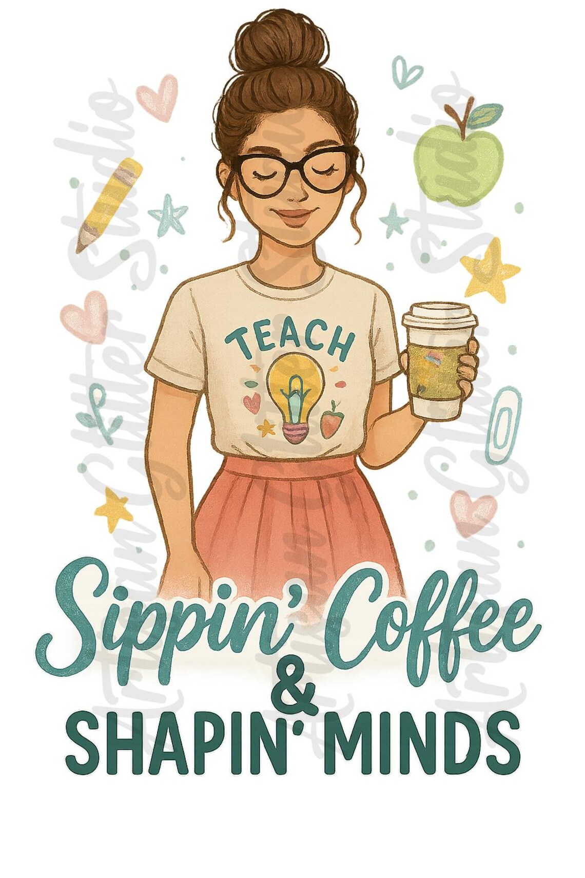 Teacher Coffee PNG - Sippin' Coffee Shapin' Minds Clipart for Crafters ...