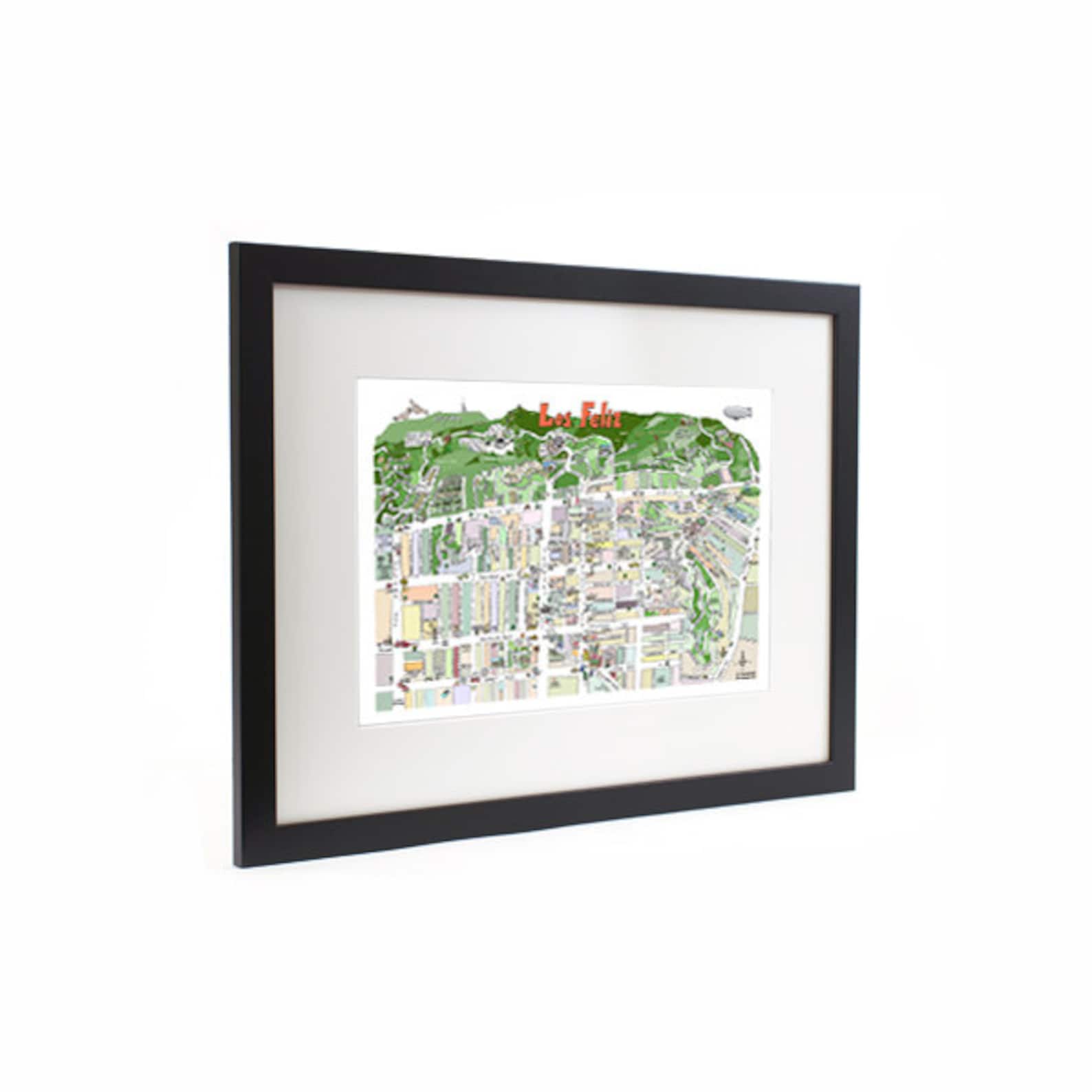 Los Feliz CA Map Print Hand-drawn Los Angeles California Art Home ...