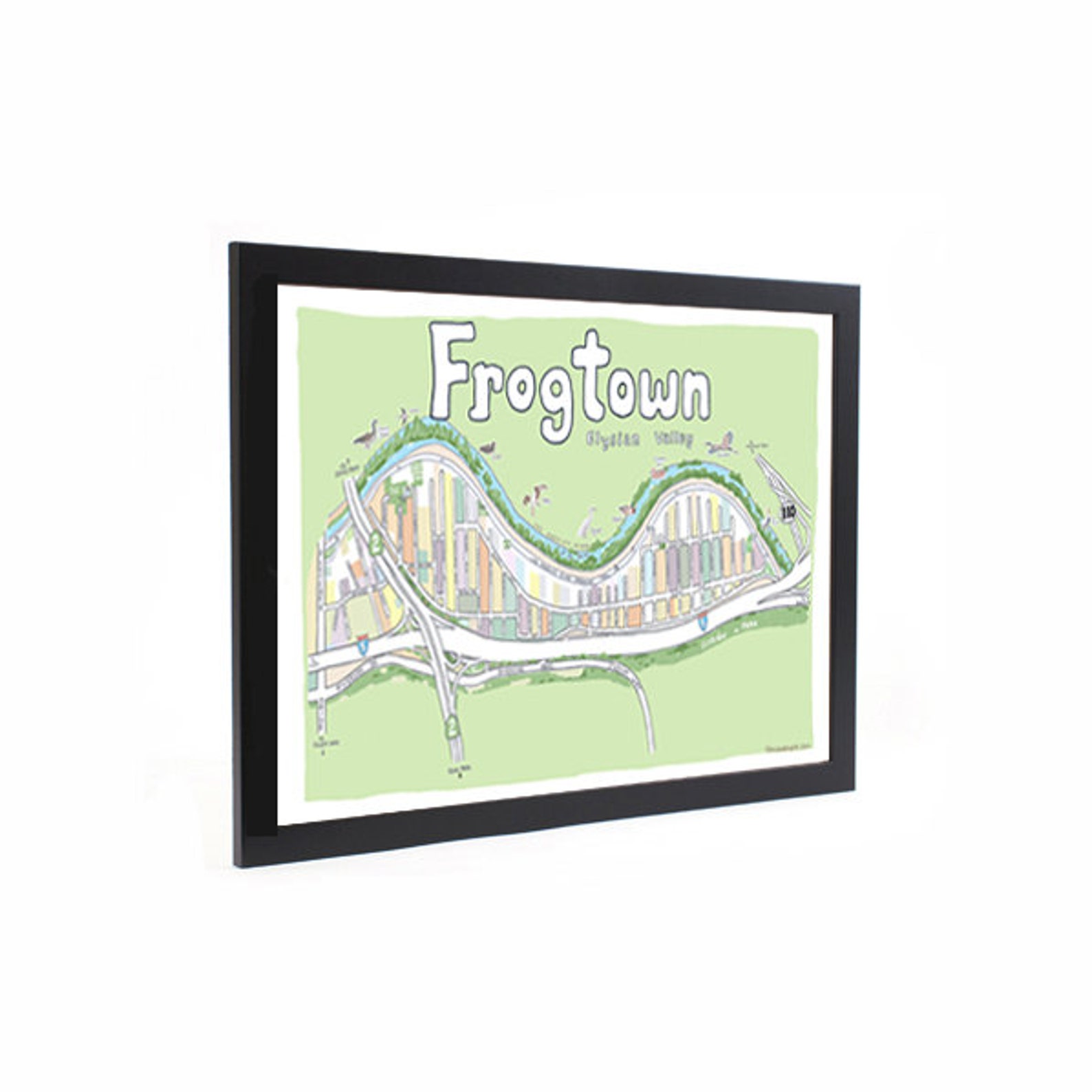 Frogtown Hand Drawn Map Los Angeles LA River - Etsy