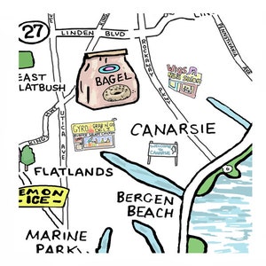 Brooklyn Illustrated Map Hand Drawn Photoshop Cartography - Etsy