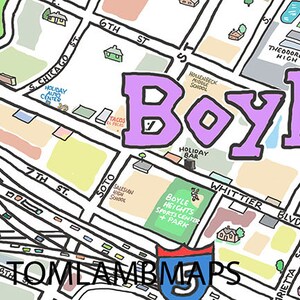 Boyle Heights CA Map Print Hand-drawn Los Angeles California Art Home ...