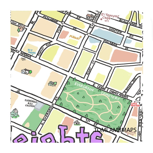 Boyle Heights CA Map Print Hand-drawn Los Angeles California Art Home ...