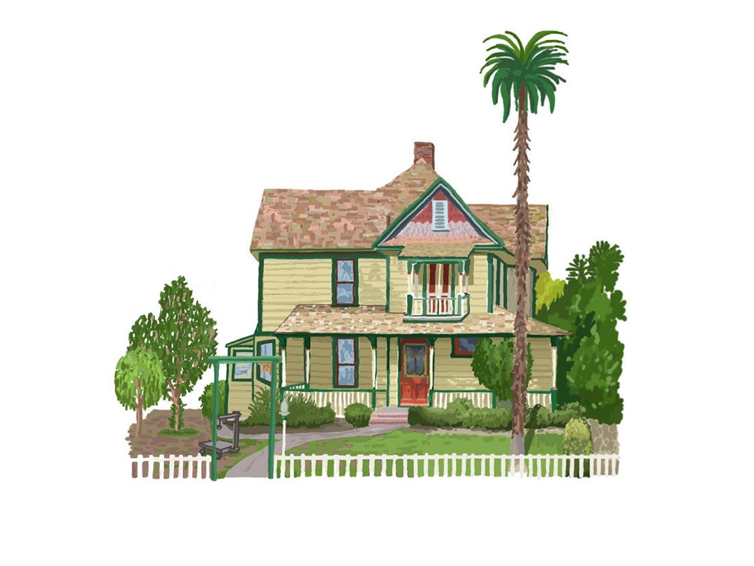House Portrait Print Hand-drawn Art Home Illustration Custom Drawing ...
