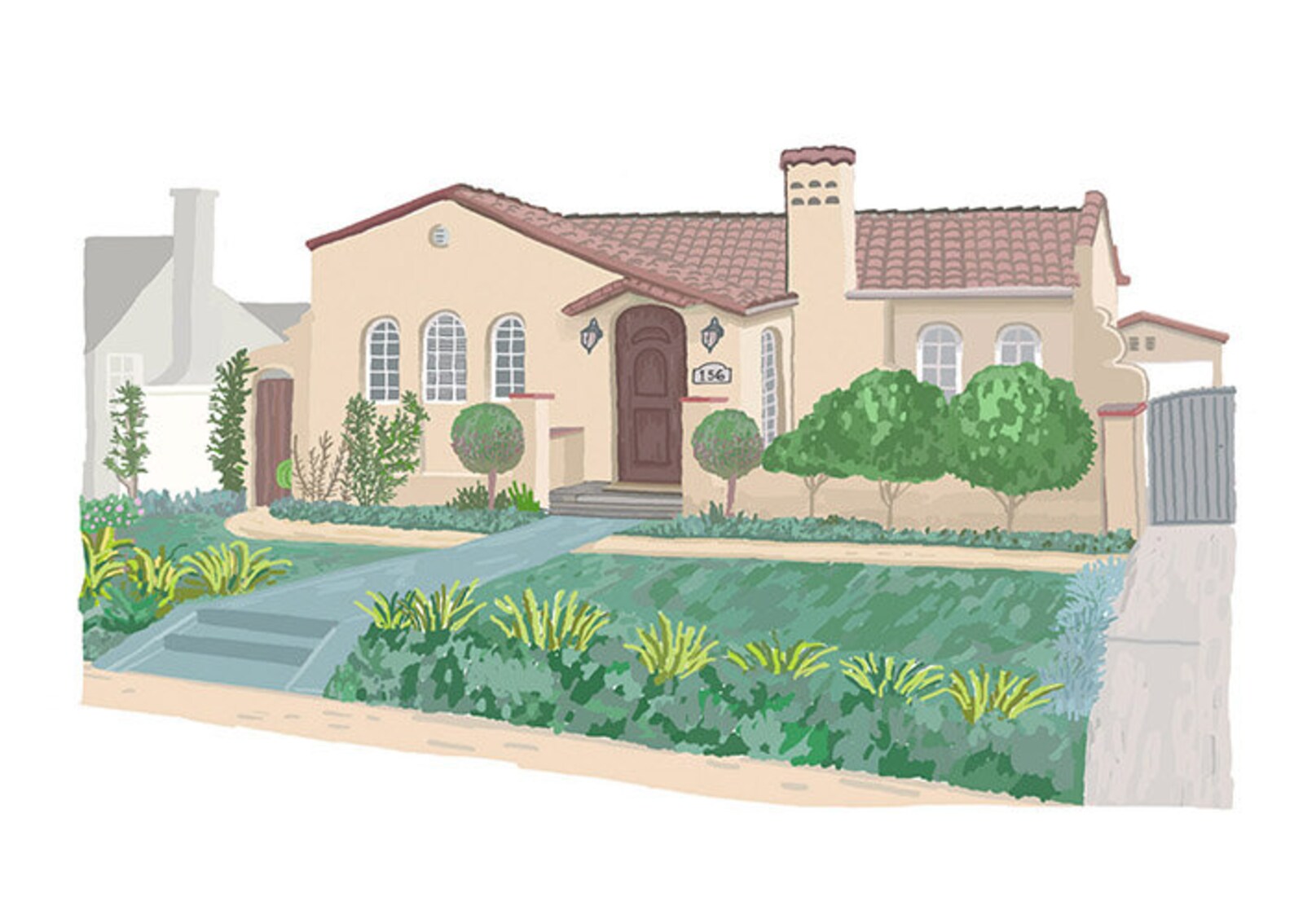 House Portrait Print Hand-drawn Art Home Illustration Custom Drawing ...