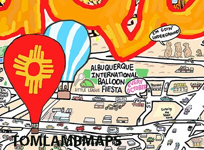 Albuquerque Map Mural Illustration Print Cartography - Etsy