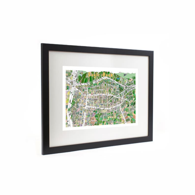 Eagle Rock CA Map Print Hand-drawn Los Angeles California Art Home ...