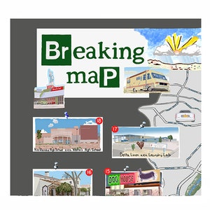 Breaking Bad Map Illustration Print Fan Art TV Television Hollywood ...