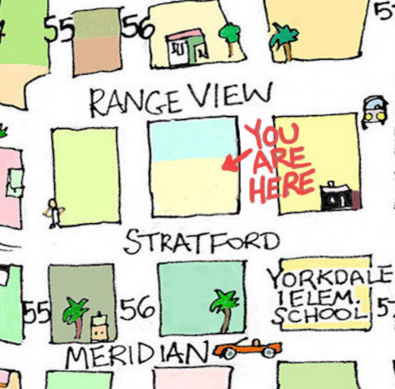 Highland Park CA Map Print Hand-drawn L.A. California Art Home ...