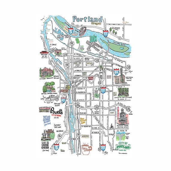 Portland Printable Tourist Map Usa Travel Map Portland Map Tourist Map