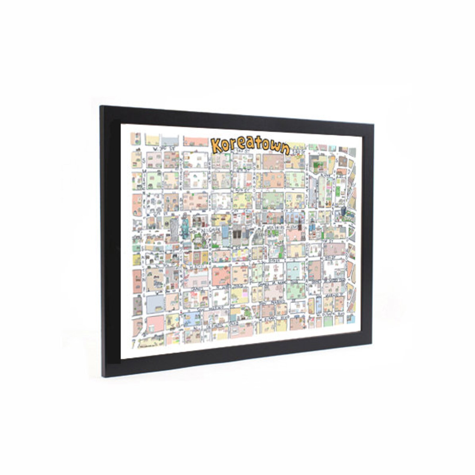 Koreatown Los Angeles Map Print Hand-drawn L.A. California Art | Etsy