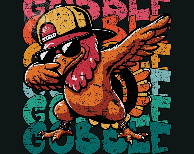 Dab Turkey PNG, Funny Gobble Kids Sublimation, Thanksgiving Youth ...