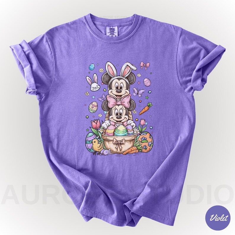 Retro Disney Easter Shirt, Comfort Colors® Mickey and Minnie Easter ...