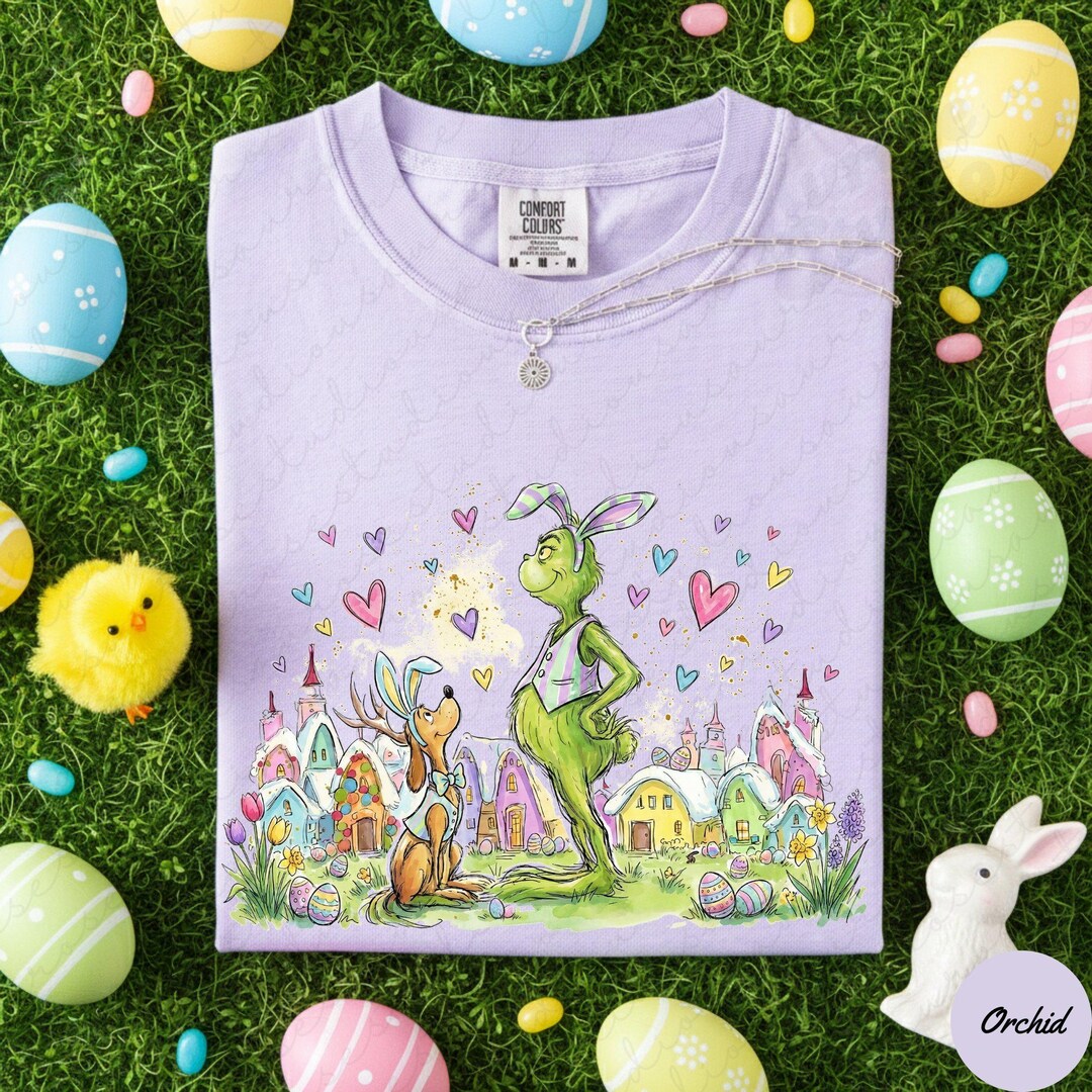 Easter Grinch Shirt, Comfort Colors® Grinch and Max Bunny Easter T ...