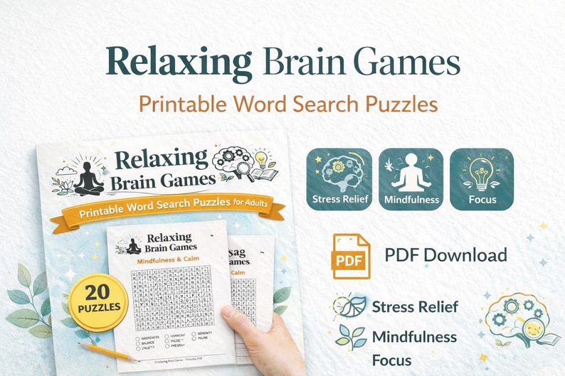 Relaxing Brain Games – Printable Word Search Puzzles for Adults ...