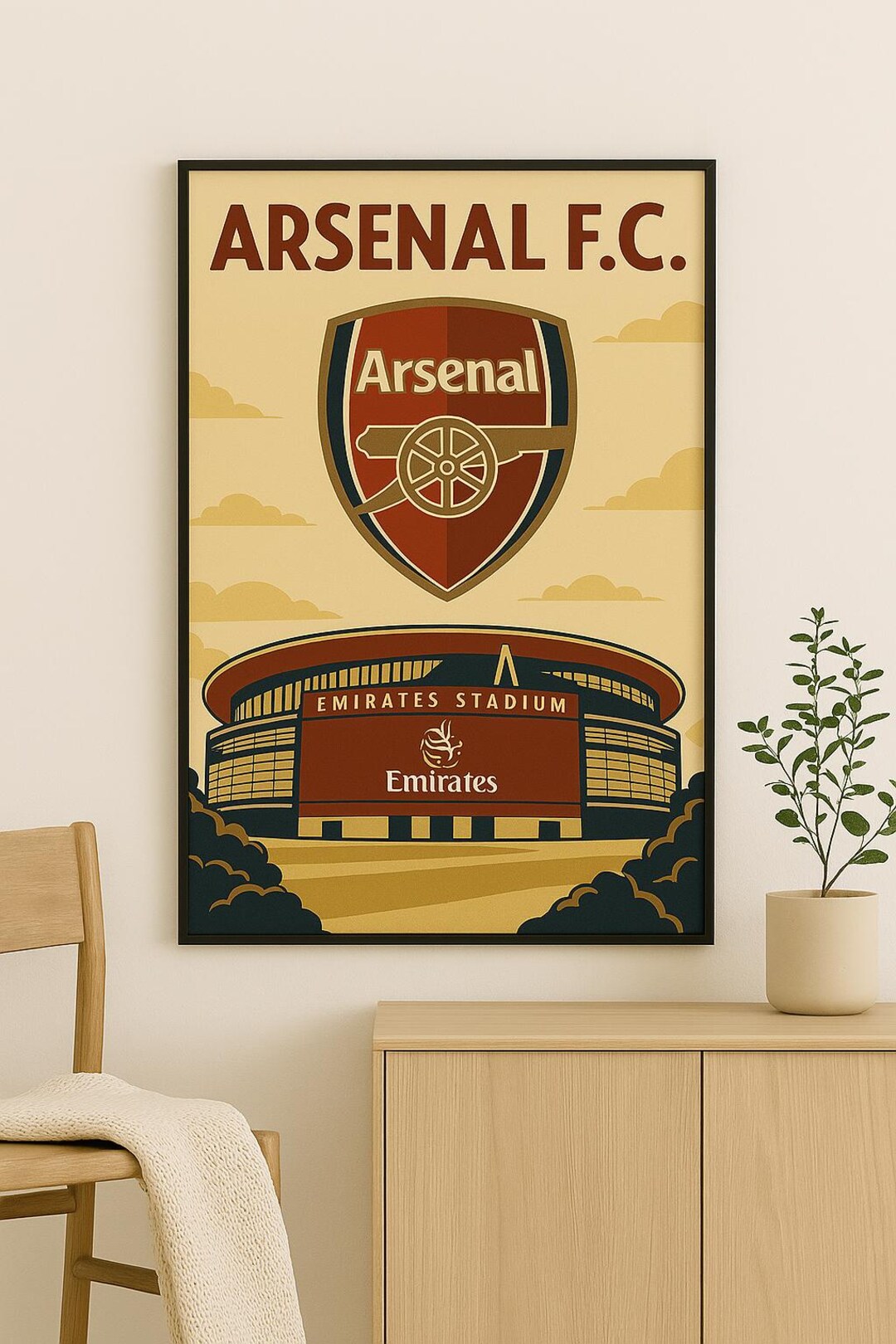 Arsenal F.C. Poster: Aesthetic Emirates Stadium Design With Logo - Etsy