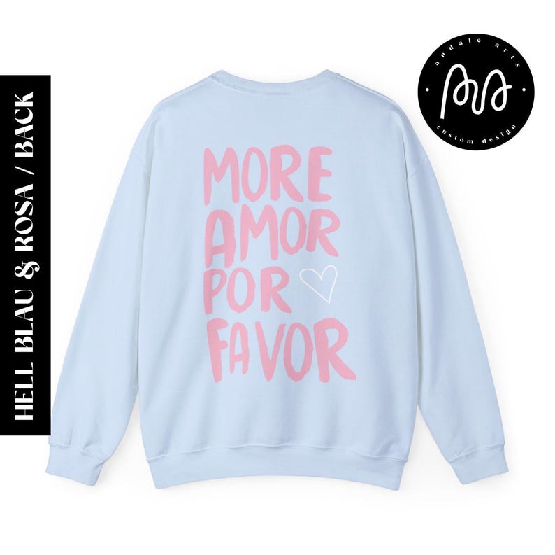 Pull More Amor Por Favor rose et vert | Sweat-shirt oversize avec ...