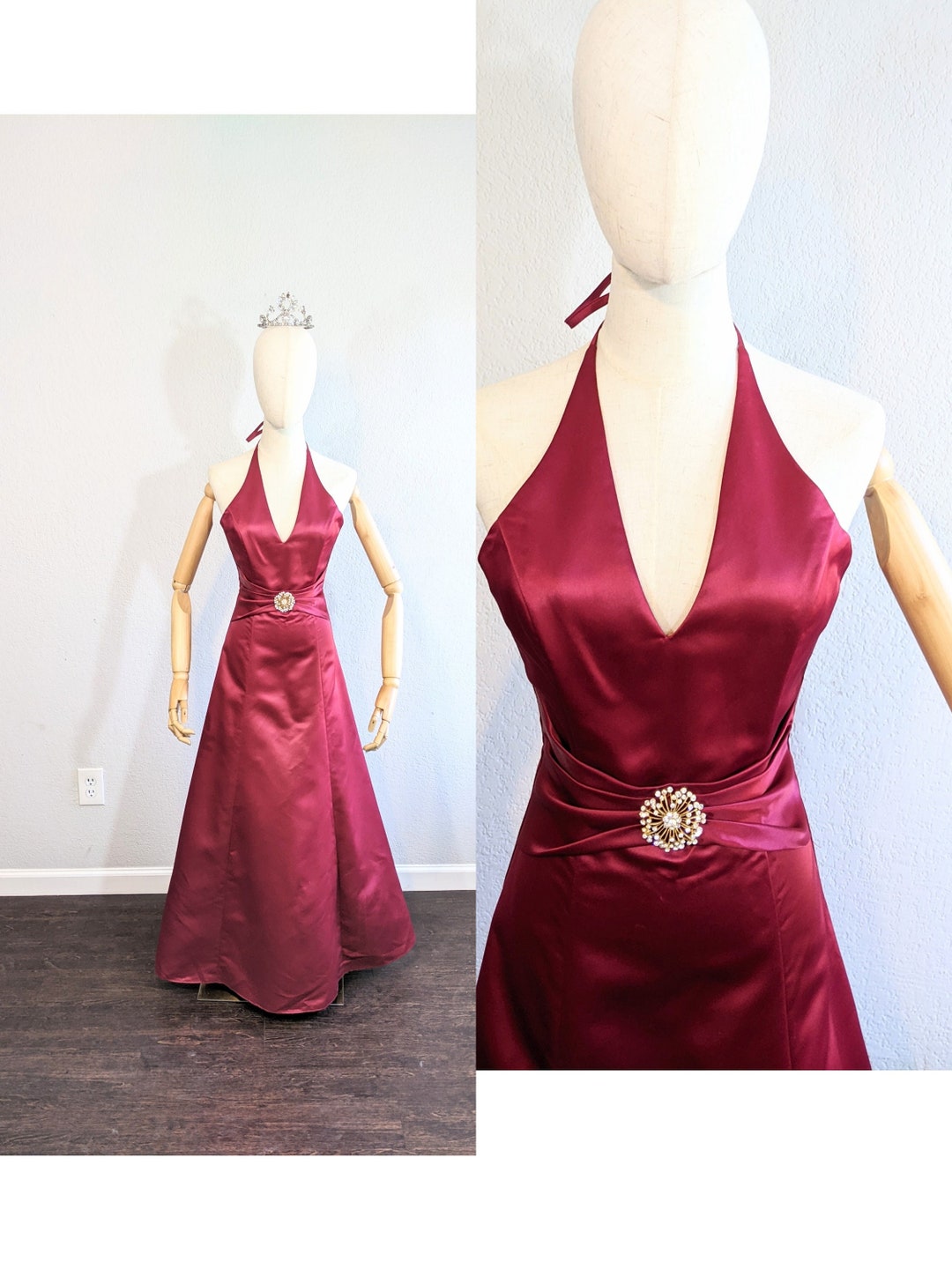1990s Burgundy Gunne Sax Jessica Mcclintock Prom Dress // Extra Extra ...