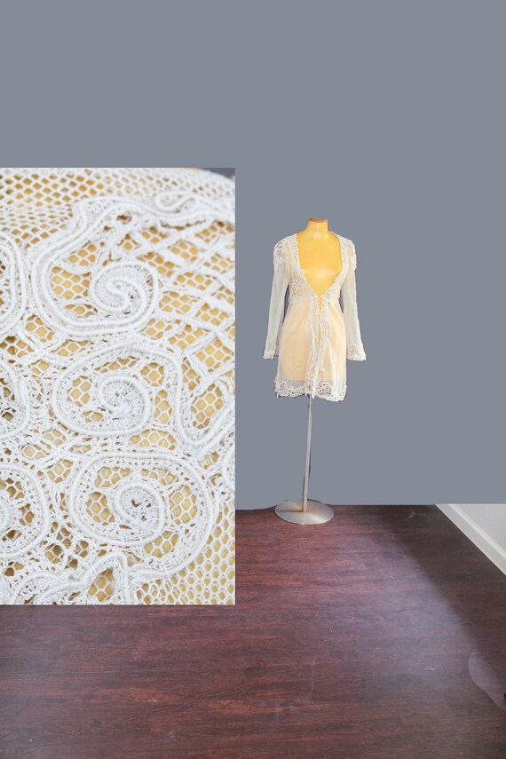 Edwardian Netting and Lace Open Jacket Cardigan - Gem