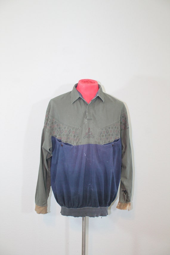 1990s Distressed Pullover // Color Works // Medium to… - Gem