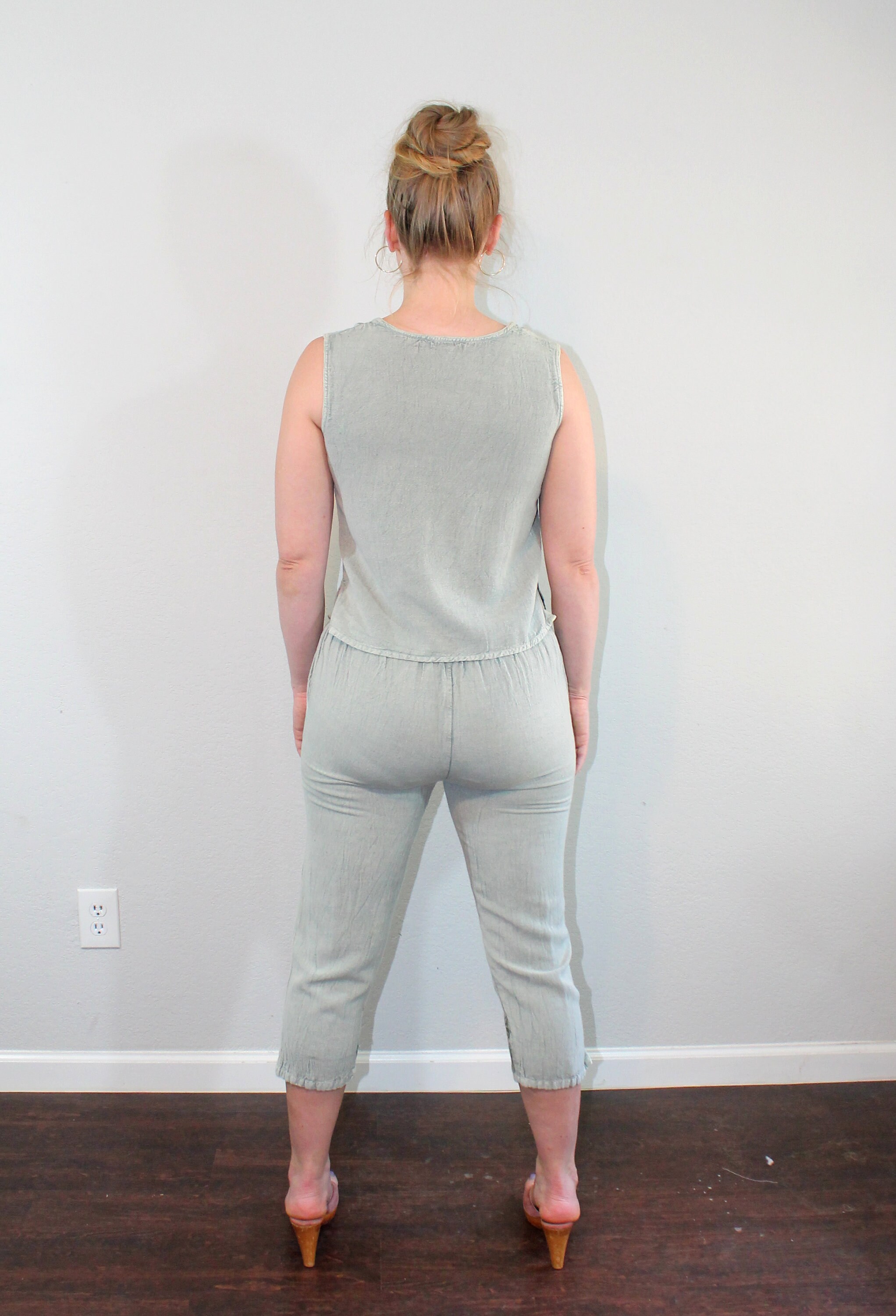 1990s Hand Painted Raya Sun Tropical Capri Pant Set // Small - Etsy