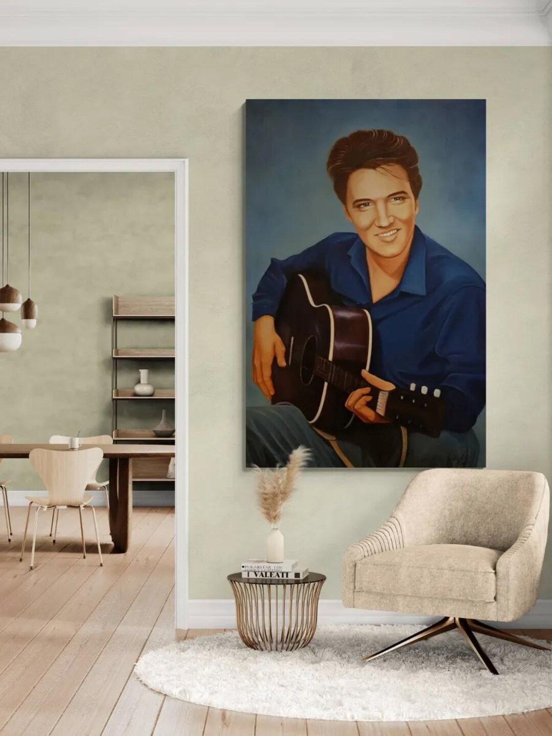 Vintage Music Icon Portrait: Realistic Hand-painted Art of a ...
