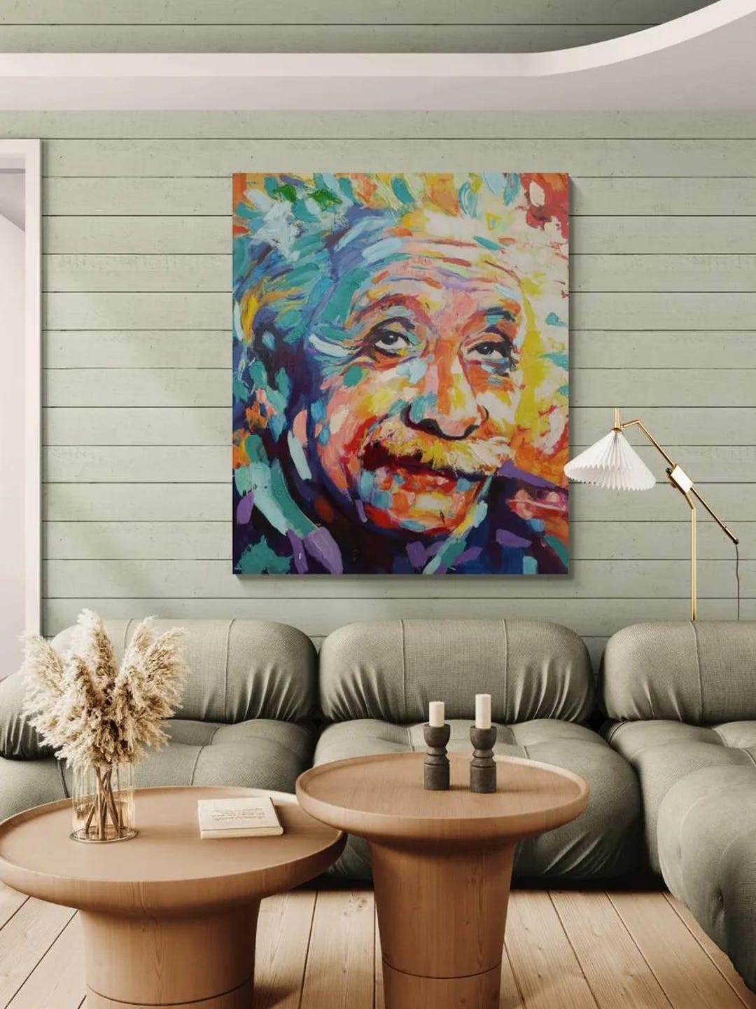 Handmade Albert Einstein Portrait – Abstract Expressionist Oil Painting ...