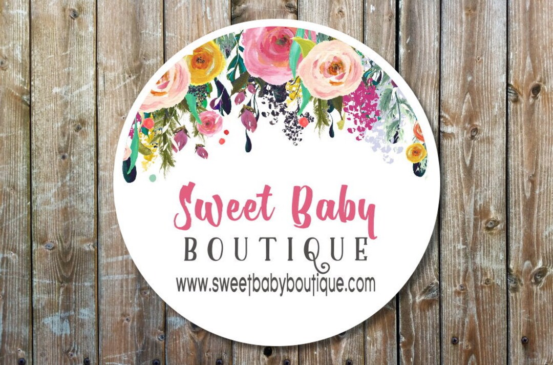 Custom Business Stickers - Watercolor Floral Business Stickers ...