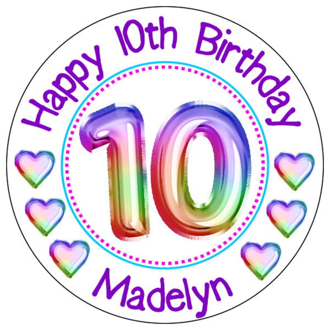 Balloon Birthday Stickers - Party Balloon Stickers - Rainbow Balloon ...