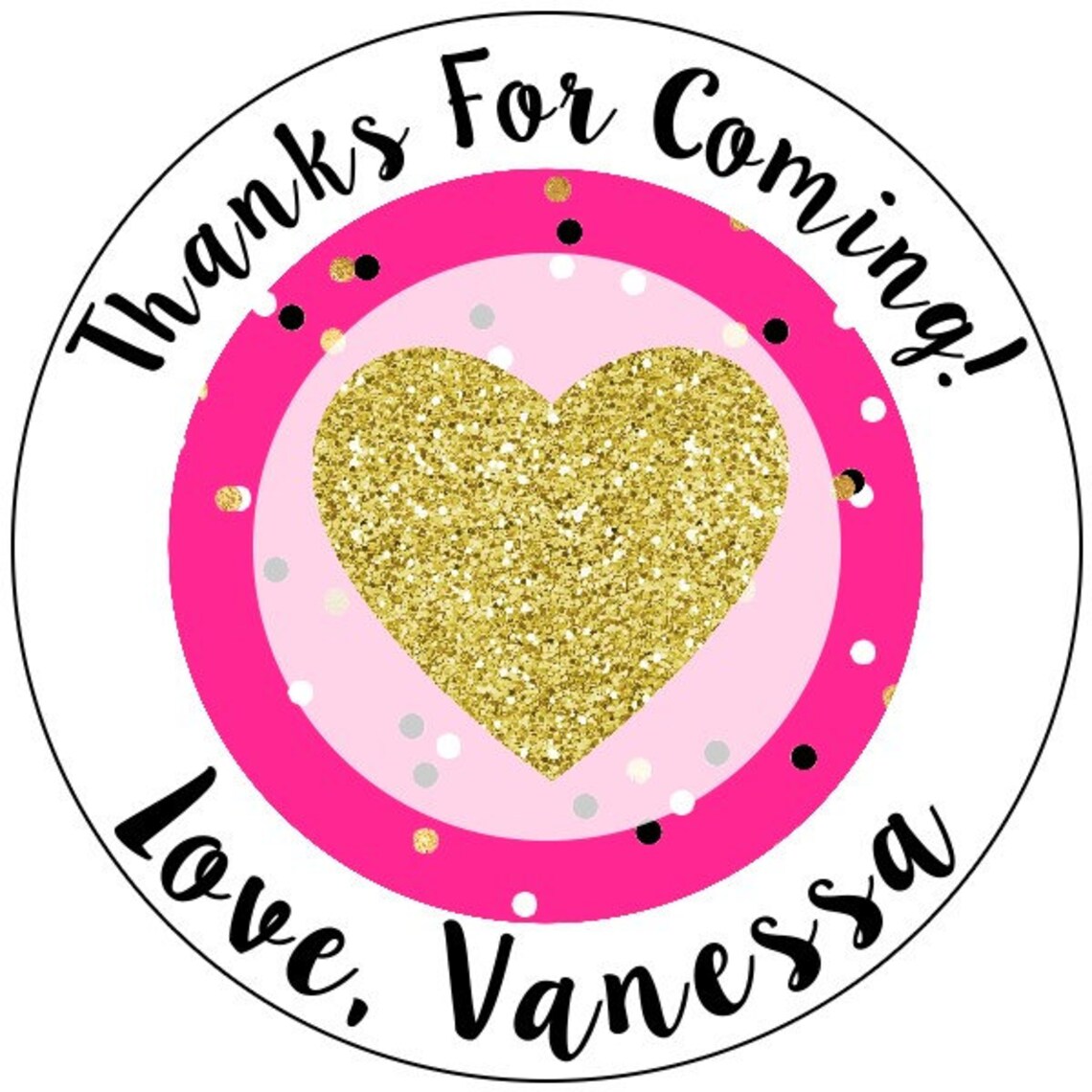 Hot Pink Birthday Party Stickers Thanks for Coming Party | Etsy