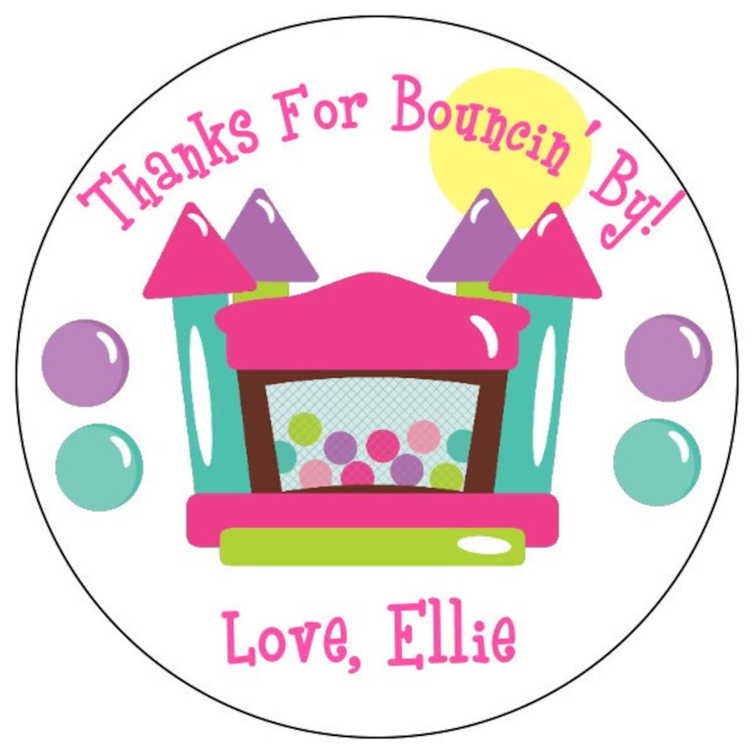 Bounce Party Stickers - Bounce House Birthday Stickers - Birthday Party ...