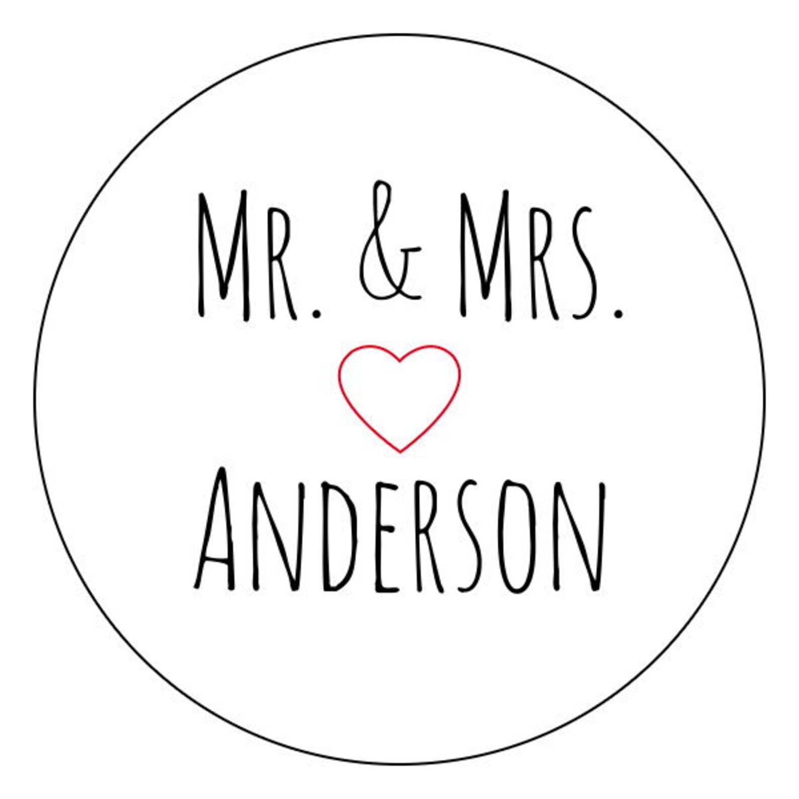 Custom wedding stickers mr. and mrs. labels custom bridal | Etsy