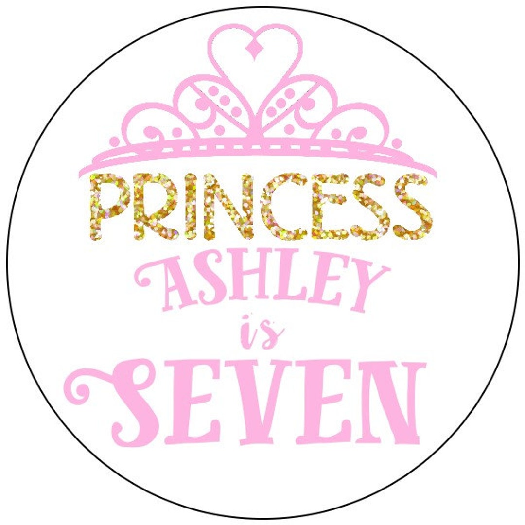 Princess Party Stickers - Crown Party Labels - Pink and Gold Princess ...