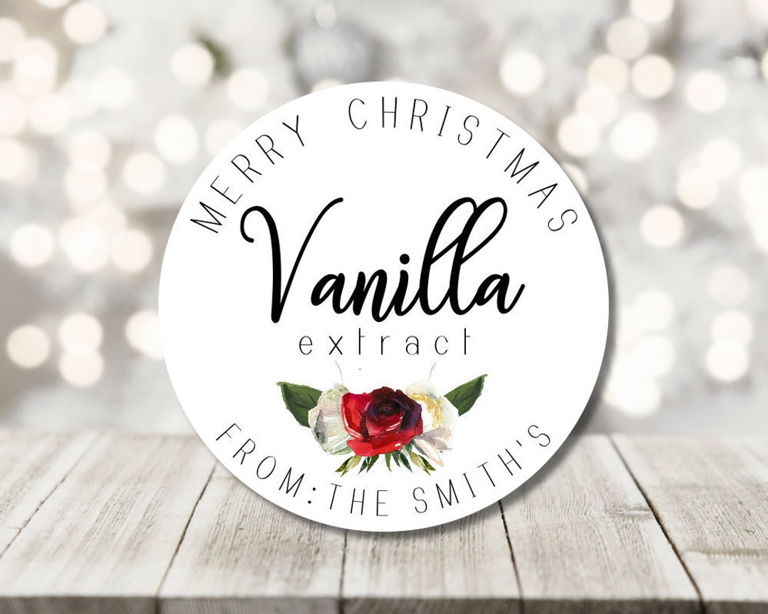 Vanilla Extract Stickers - Homemade Christmas Stickers - Floral Gift ...
