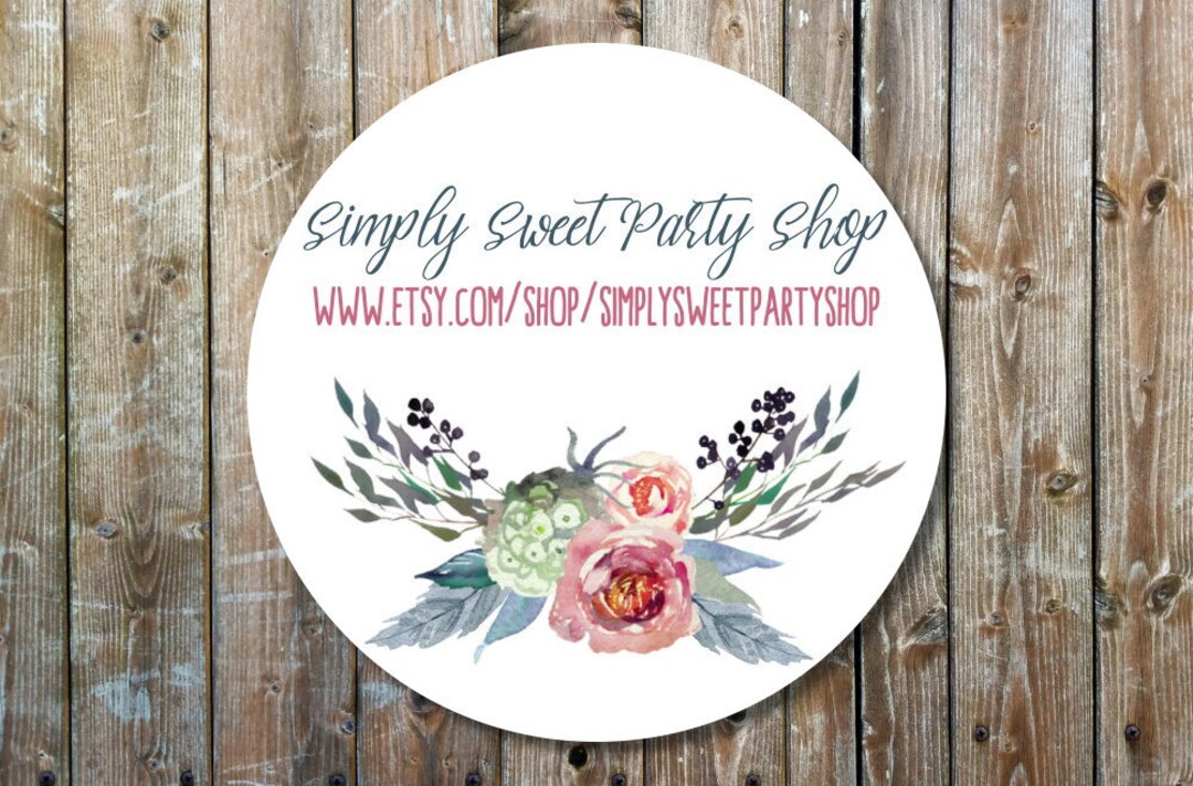 Custom Business Labels - Boho Business Labels - Watercolor Floral ...