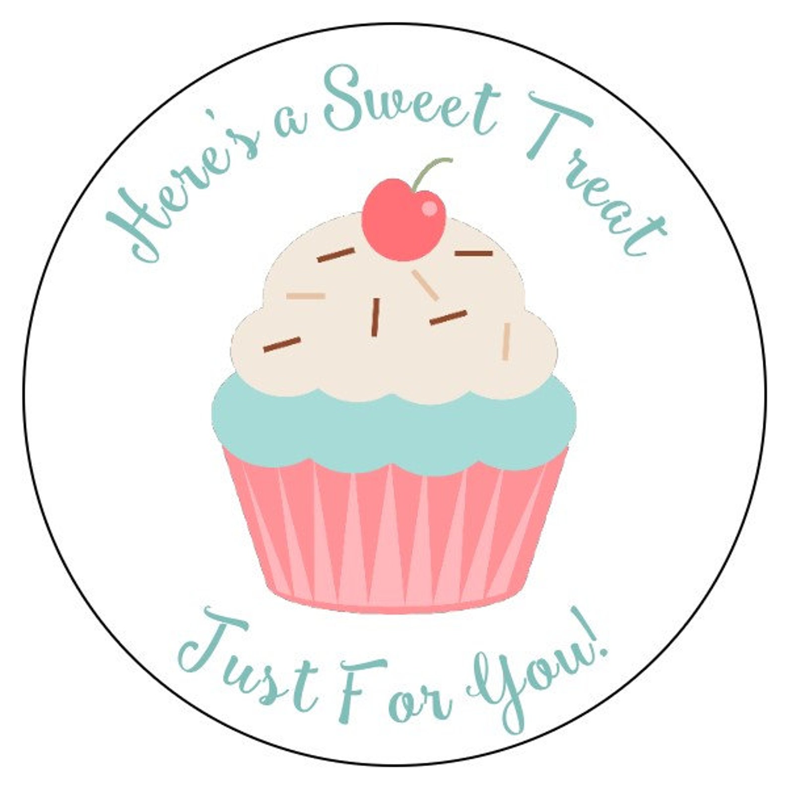 Cupcake Treat Stickers Sweet Treat Party Favor Sticker - Etsy