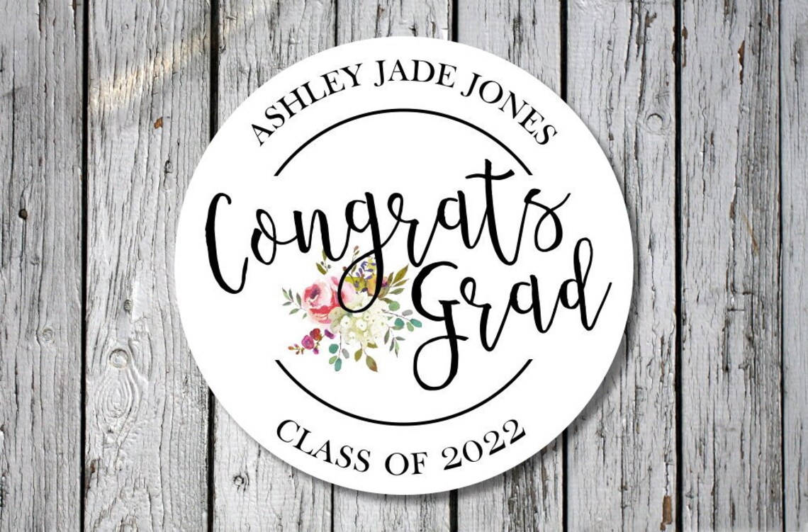 Graduation Stickers Custom Floral Graduation Stickers - Etsy